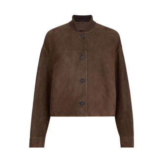 Brunello Cucinelli Couture Wildlederjacke mit Monili - - Jackets - Damen - Braun - S