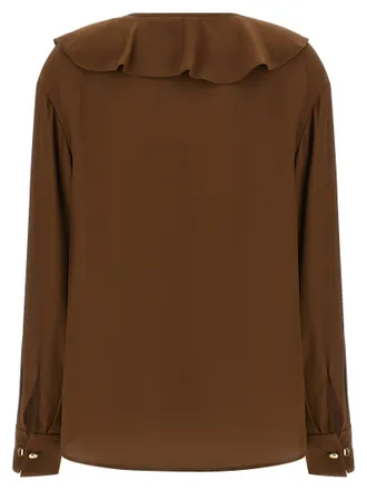 Max Mara Womens Brown Silk Blouse