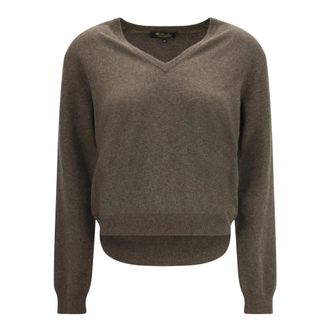 Loro Piana Klassischer V-Ausschnitt Pullover - - Knitwear - Damen - Braun - XS