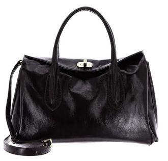 Abro sac shopper Leather Alias Soft Shopper Accordion Dark Brown marron foncé