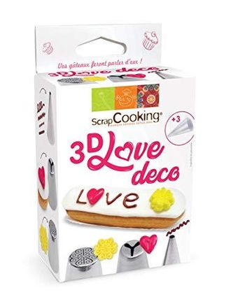 ScrapCooking SCRAP COOKING 1826 3D-Spritztüllen-Set aus Edelstahl für Kuchen-Zuckerguss, Kunststoff für Lebensmittelkontakt