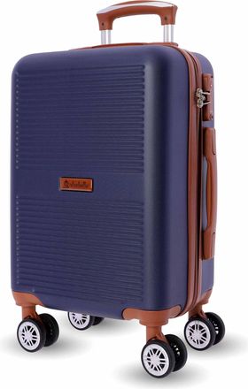 EL CABALLO Reisekoffer Kabinenkoffer - Reisekoffer - robuster Kabinenkoffer 52 x 35 x 20 Ryannair - Robustes Flugzeuggep&auml;ck mit TSA-Schloss, Marineblau, 20.0 cm 