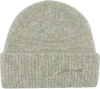 Ganni unisex, Accessoires, Gris, Taille: ONE Size Soft Wool Beanie
