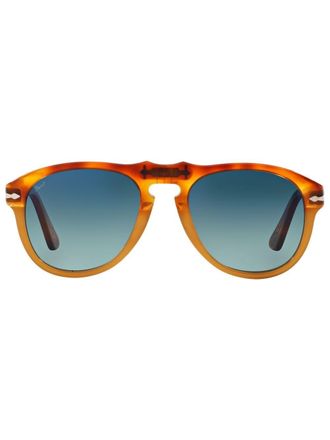 Persol lunettes de soleil PO0649 &agrave; effet &eacute;caille de tortue - Marron