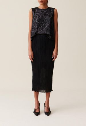 Claudie Pierlot Jupe pliss&eacute;e 7/8&egrave;me doubl&eacute;e