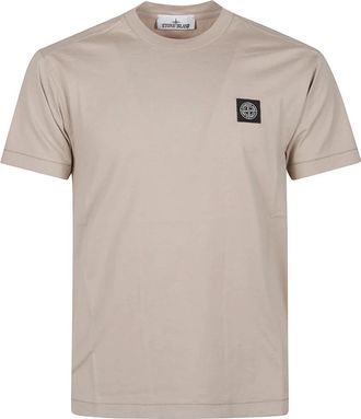 Stone Island Homme, Tops, Beige, Taille: XL Logo T-Shirt