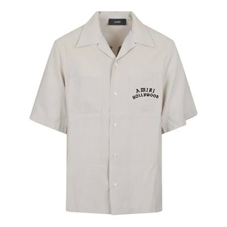 Amiri Homme, Chemises, Beige, Taille: M Chemise de bowling Hollywood en soie ivoire