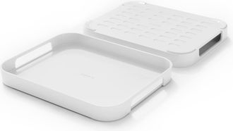 Trebonn Pile - Serviertablett aus Melamin - mit gl&auml;nzendem Finish. Ideal f&uuml;r Zuhause, B&uuml;ro, Garten (Wei&szlig;, S)