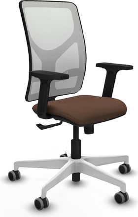 Piqueras y Crespo B&uuml;rostuhl Home Office mit 2D-Armlehnen, h&ouml;henverstellbare Lendenwirbelst&uuml;tze, ausgestattet mit 3 Positionen und Schneideschaum, Wei&szlig;/Dunkelbraun