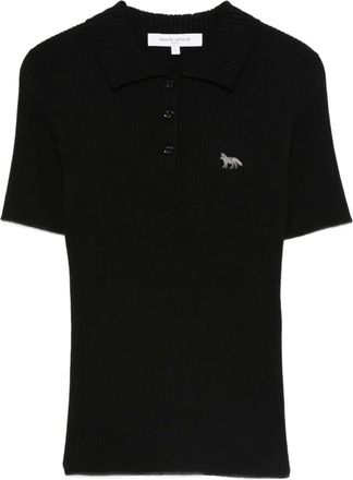 Maison Kitsuné polo en maille - Noir