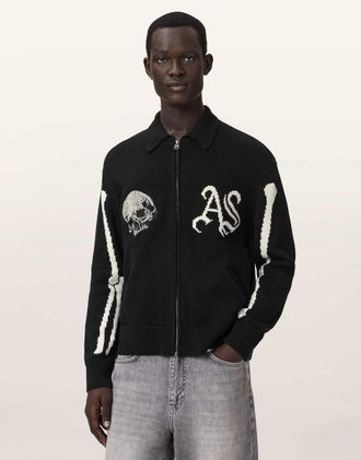 AllSaints Adrian - Strickjacke in Schwarz