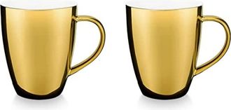 vtwonen Tassen mit Ohr 2 teilig gold 400 ml Inhalt gold