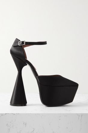 D'accori Reign Pumps Aus Satin Mit Plateau - Schwarz