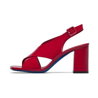 Loriblu Femme, Chaussures, Rouge, Taille: 36 EU Sandales en cuir verni rouge fonc&eacute;