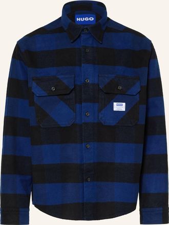 HUGO BOSS Hugo Flanellhemd Ebolt Oversized Fit blau