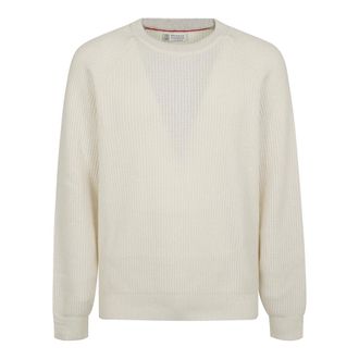 Brunello Cucinelli Luxuri&ouml;ser Wollkaschmirpullover Nude Neutrals - - Knitwear - Herren - Beige - L