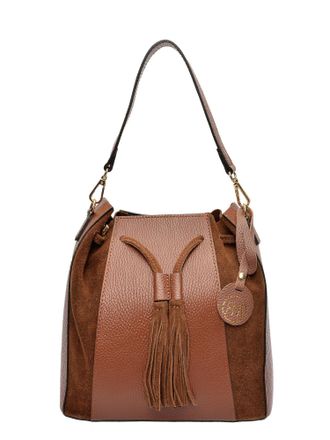 Roberta M Kastanienbraun Rindsledertasche