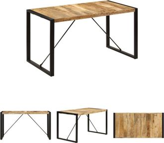 Nova The Living Store Esstisch 140x70x75 cm Massivholz Mango - Esstisch - Holz Esstisch - Mangoholz Esstisch - Industrieller Stil - Wohnzimmer