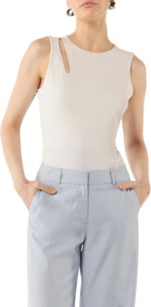 Comma Jersey-Top mit Cut-Out an der Schulterpartie