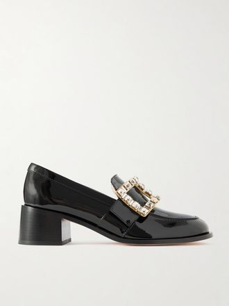 Roger Vivier Viv Rangers Loafers Aus Lackleder Mit Kristallen - Schwarz
