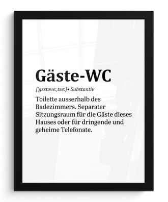 MuchoWow &copy; Bilder mit Rahmen 30x40 cm Poster Wanddekoration Wohnzimmer Deko Modern Geschenke Bilderrahmen Zitat - Definition - Klopapier - Wei&szlig;