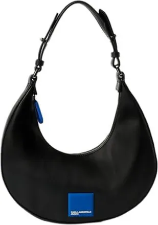 Karl Lagerfeld Karl Lagerfeld Jeans, Sac Femme Demi-Lune Avec Logo Encadré, Noir, Taille Unique