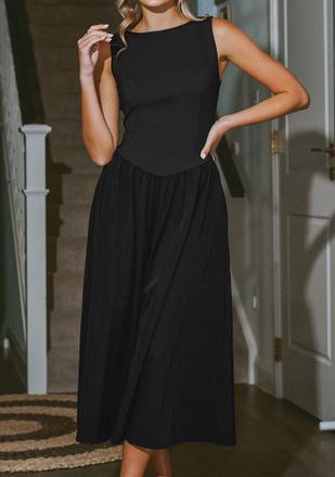 Cupshe Abendkleid &Auml;rmelloses unifarbenes Midikleid