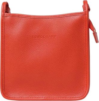 Longchamp Femme, Sacs, Orange, Taille: ONE Size Sac Bandoulière en Cuir avec Fermeture Éclair