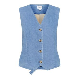 Saint Tropez Blaue Rauchweste mit V-Ausschnitt Kn&ouml;pfen - - Suits - Damen - Blau - XS