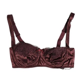 Dolce & Gabbana Seiden Balconette-BH mit Hakenverschluss - - Underwear - Damen - Rot - S