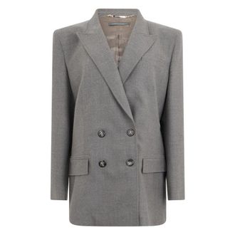 Alberta Ferretti Veste &agrave; col retourn&eacute; - Femme - Vestes - Gris - Taille: 46 FR