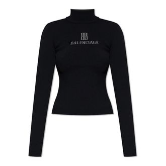 Balenciaga Golf mit Logo - - Knitwear - Damen - Schwarzk - S