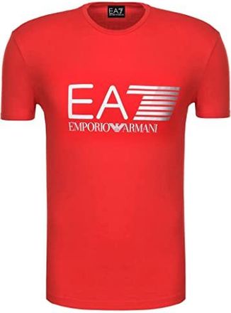 Emporio Armani T-shirt EA7 pour homme 3ZPT62 PJ03Z, manches courtes, col rond, rouge, Medium