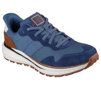Skechers Homme Slade Ultra Mercer Basket, Blue Leather/Mesh, 40 EU