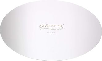 Städter Tortenunterlage rund, 32 cm, Edelstahl, rostfrei & spülmaschinengeeignet, Fruchtsäurefest, ideal zum Umsetzen & Dekorieren von Torten und Kuchen