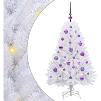 vidaXL K&uuml;nstlicher klappbarer Weihnachtsbaum Wei&szlig; 120 cm PVC und Stahl vidaXL