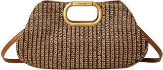 Twinset Femme, Sacs, Noir, Taille: ONE Size Maxi Clutch en Jacquard Paglia Bicolore