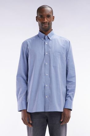 Eden Park Chemise En Coton Bleu Ciel Coudi&egrave;re Coupe Droite
