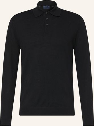 Olymp Strick-Poloshirt schwarz
