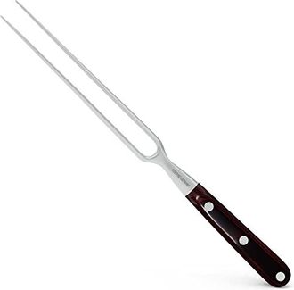 GIESSER seit 1776 - Made in Germany - Tranchiergabel 21 cm Rocking Chefs, PremiumCut Fork No 1, Fleischgabel, Micarta, rot, genietet, rostfrei, deutsches Gril