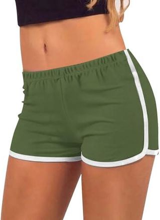 Generic Short de sport pour femme en coton - Short de course à pied taille haute - Vêtement de sport extensible - Pantalon de survêtement court pour yoga, cyc