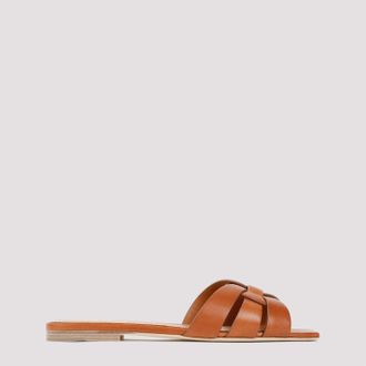 Saint Laurent Chaussures plates Tribute en cuir