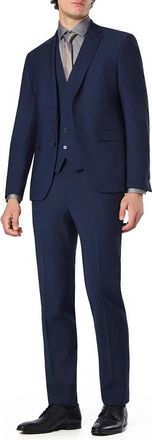 Daniel Hechter Herren Anzug blau Schurwoll-Stretch