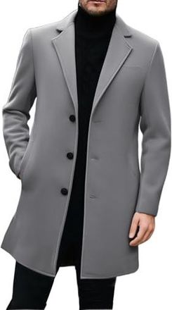 Generic Manteau anorak court coupe slim, veste caban en m&eacute;lange de laine pour lautomne et lhiver, coupe-vent, v&ecirc;tements dext&eacute;rieur d&eacute;contract&eacute;s (GY1, XXXXXL)