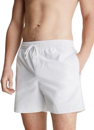 Calvin Klein Short de Bain Homme Medium Drawstring Mi-Long, Blanc (Nimbus Cloud), 4XL