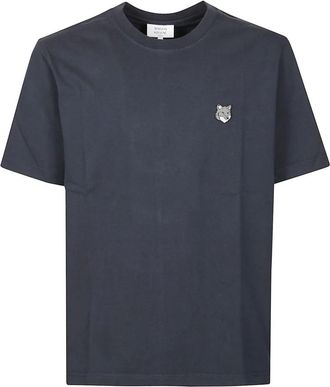 Maison Kitsun&eacute; Homme, Tops, Bleu, Taille: M Fox Head Comfort T-Shirt