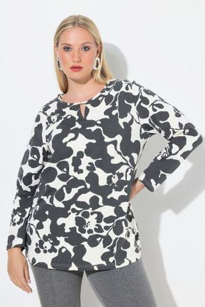 Ulla Popken Longsleeve Shirt Keyhole Rundhalssschnitt Langarm