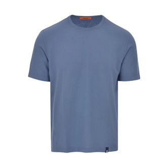 Drumohr T-Shirt aus Baumwolle mit Rundhalsausschnitt - - Tops - Herren - Blau - XL