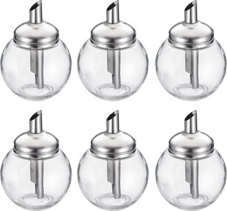 Westmark Zuckerdosierer, 6 Stück, Fassungsvermögen: je 250 ml, Glas/Rostfreier Edelstahl, Roma, Transparent/Silber, 654422E2