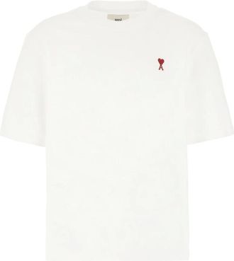 Ami Homme, Tops, Blanc, Taille: 2XL T-shirt De Coeur